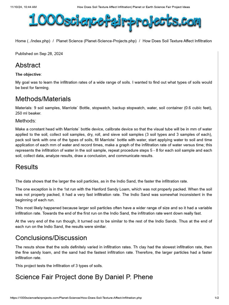 How Does Soil Texture Affect Infiltration - Planet or Earth Science ...