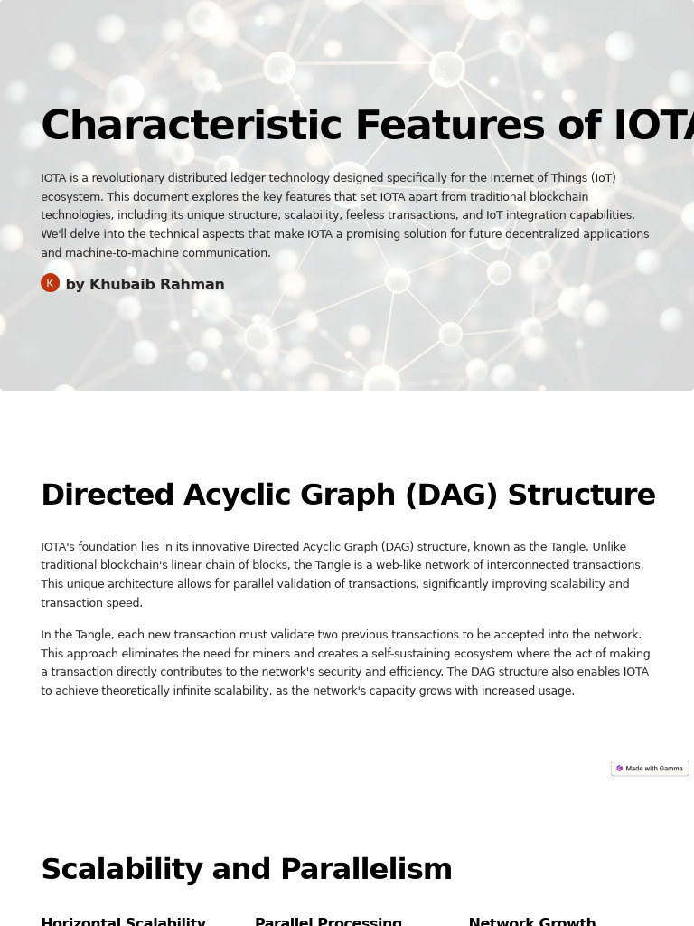 Key Features of IOTA for IoT | PDF | Internet Of Things | Scalability