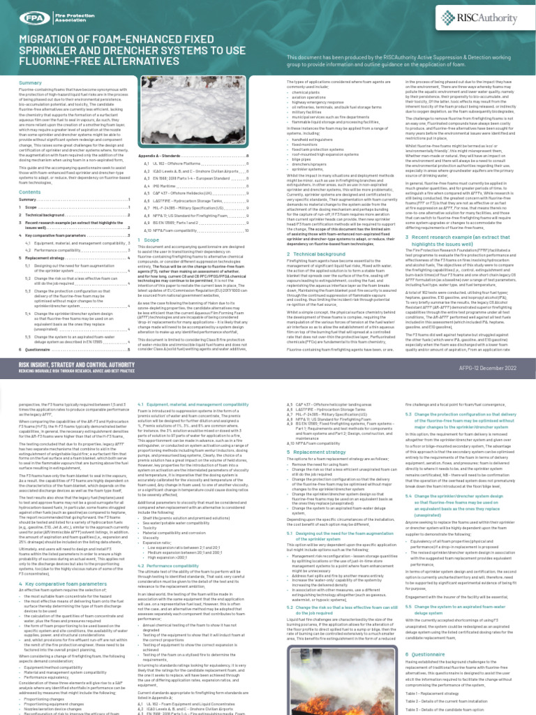 AFPG-12 Migration of Foam-Enhanced Fixed Sprinkler and Drencher Systems ...