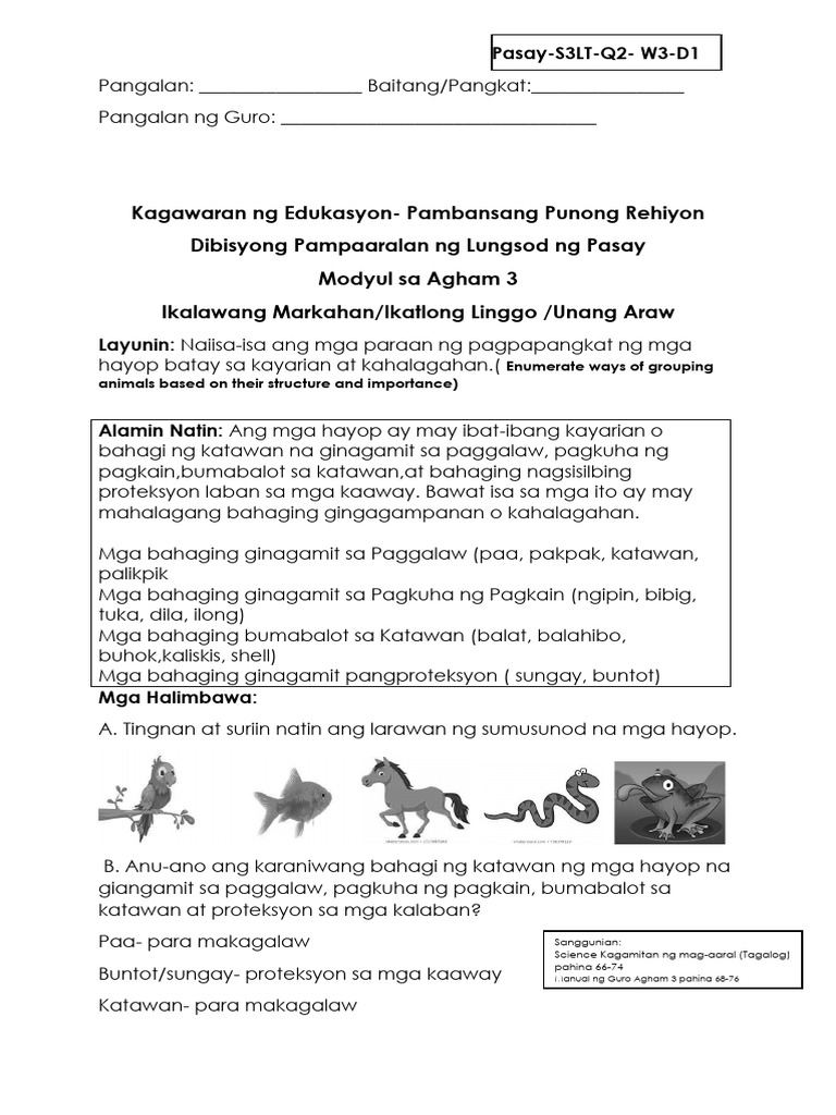 5 Science3 Q2 W3 | PDF
