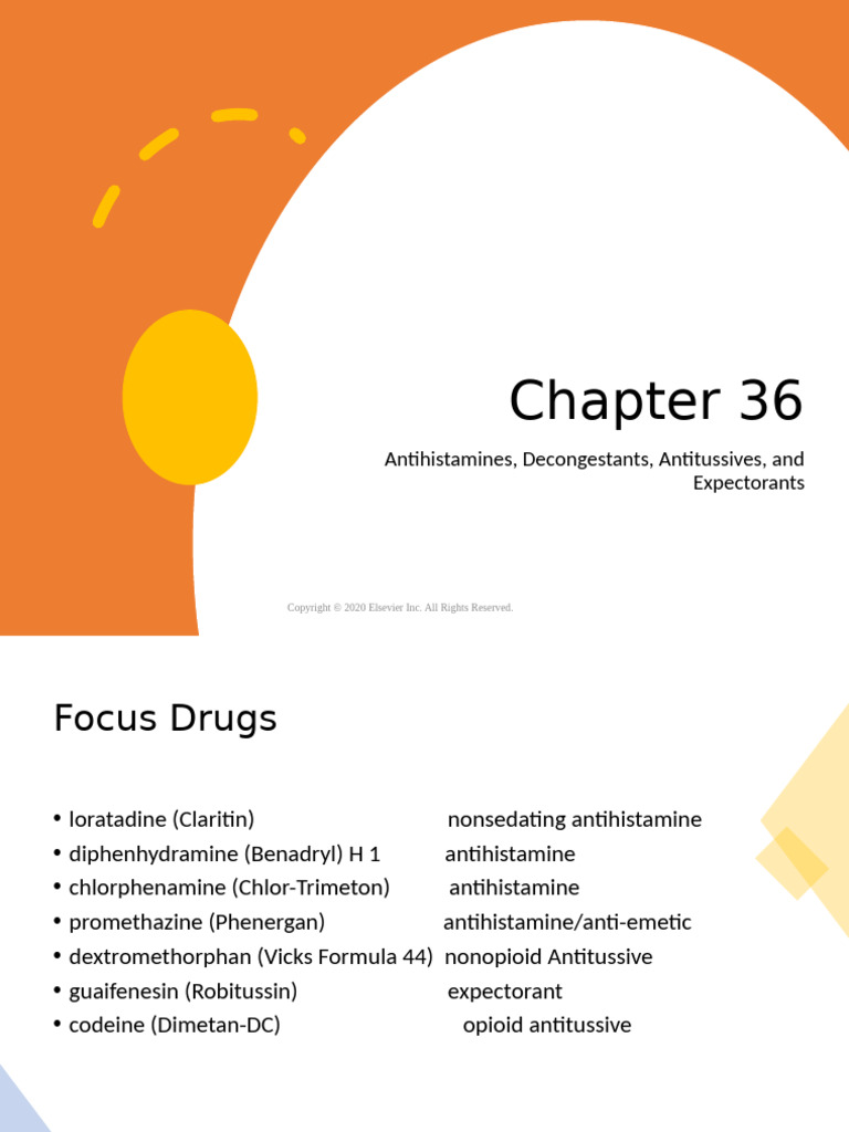 Antihistamines Etc Chapter 36 | PDF | Common Cold | Cough