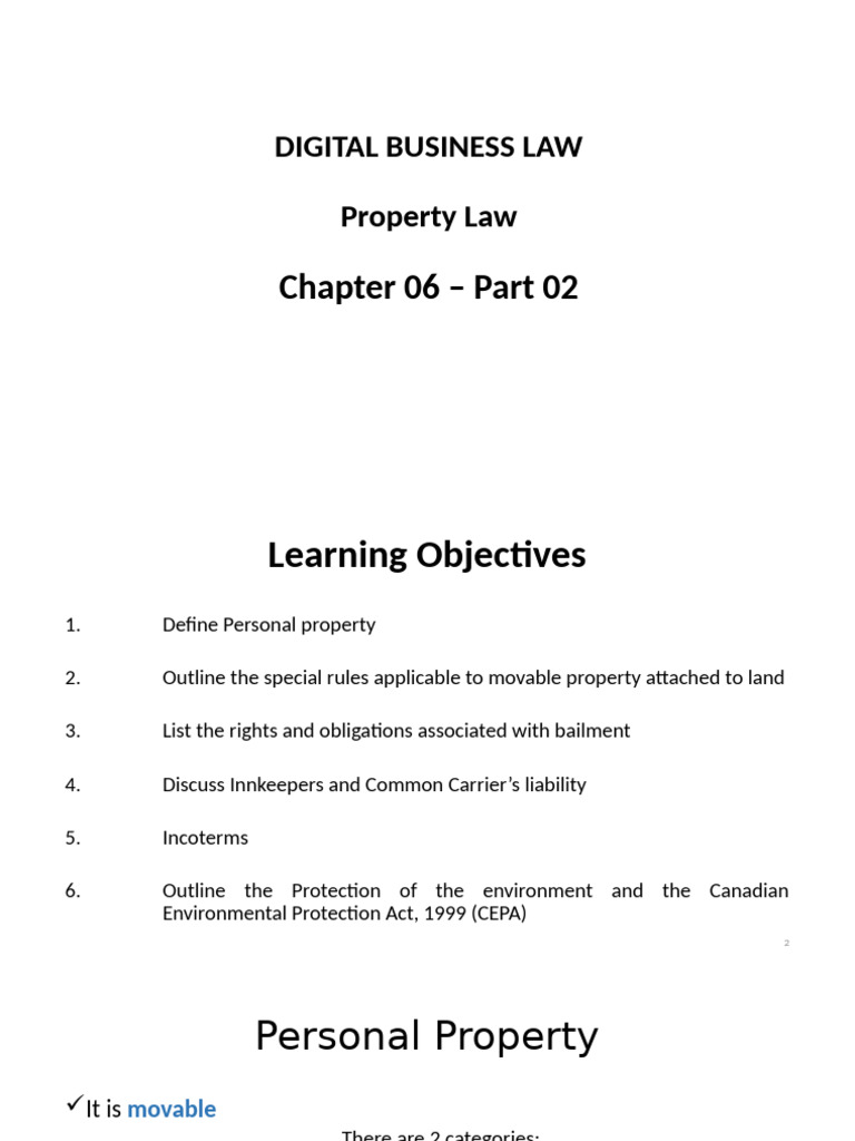 Chapter 06 - Part 2 - Property Law | PDF | Leasehold Estate | Dangerous ...