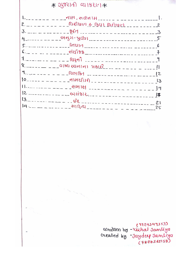Gujarati Grammar by JJ | PDF