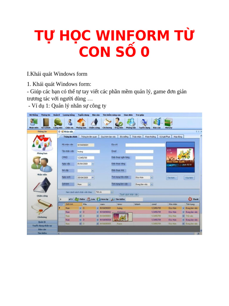 TỰ HỌC WinFORM TỪ CON SỐ 0 | PDF