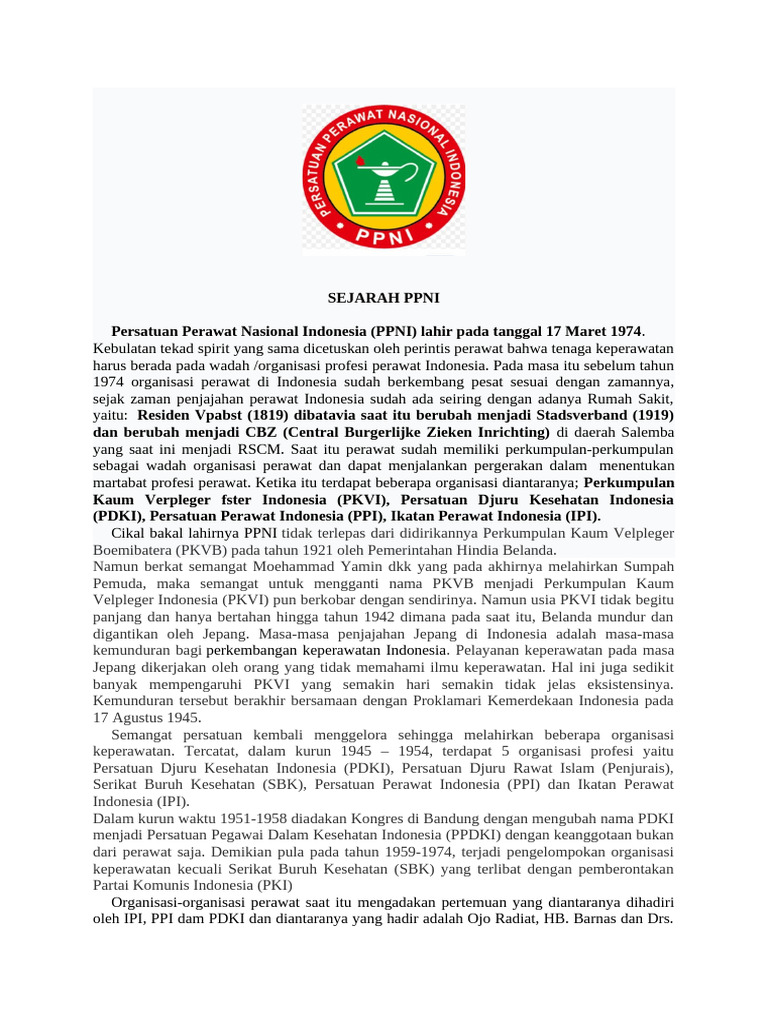 Sejarah Ppni | PDF | Ilmu Sosial | Agama & Spiritualitas