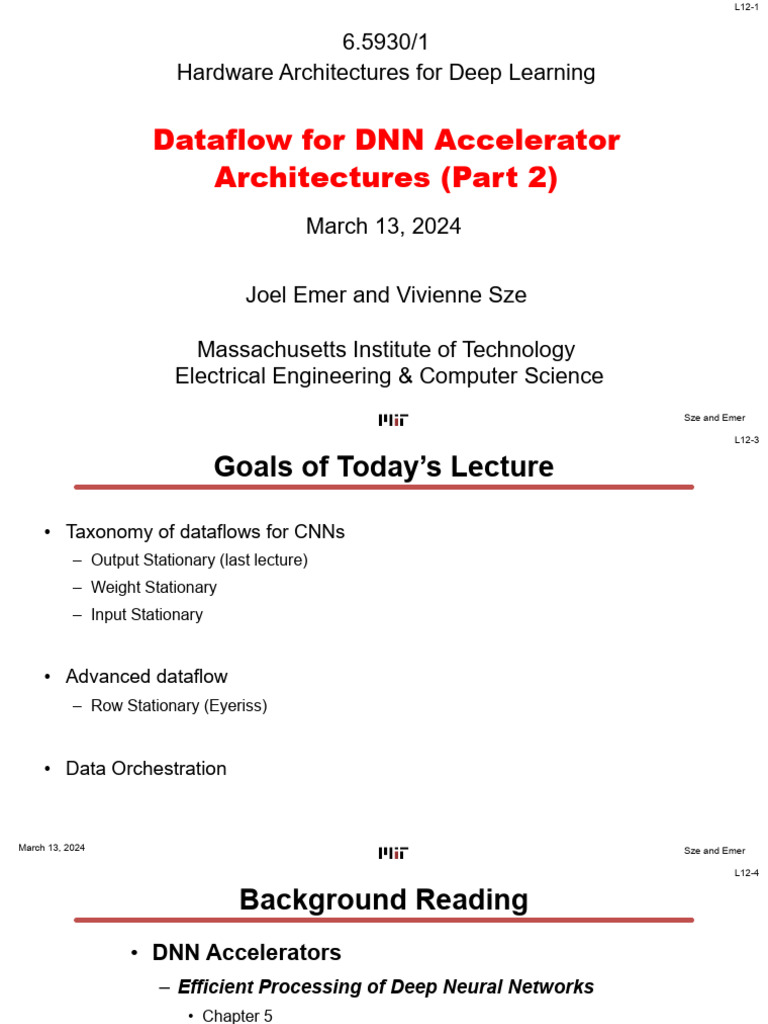 Dataflow For DNN Accelerator Architectures (Part 2) | PDF | Deep ...