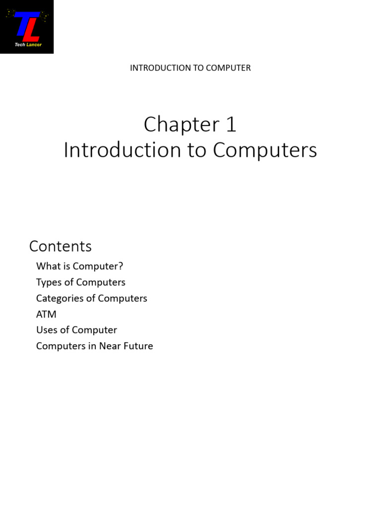 Ch-01 (Comp) - Introduction To Computers | PDF | Tablet Computer ...