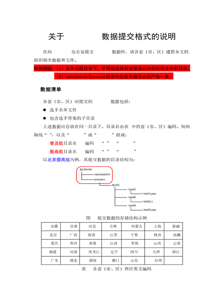 关于CSP-J S数据提交格式的说明2024 | PDF