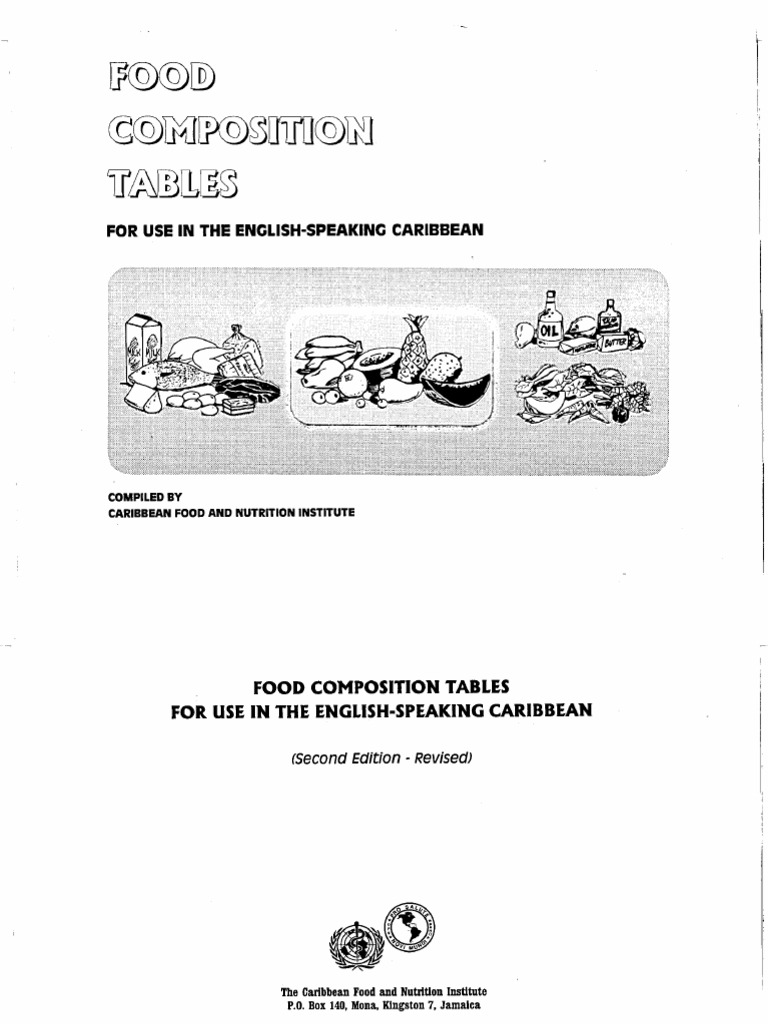 Food Composition Tables For Use in The English Speaking Caribbean ...