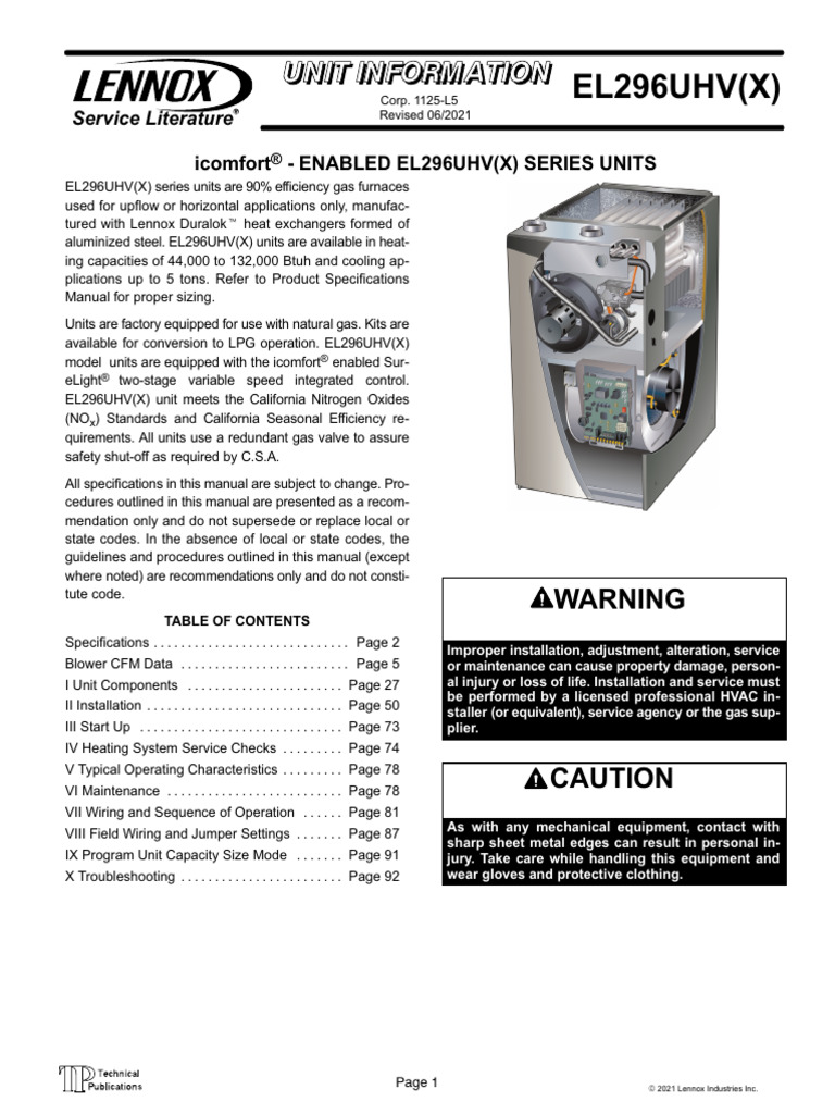 EL296UHV (X) : Warning | PDF | Air Conditioning | Engineering ...