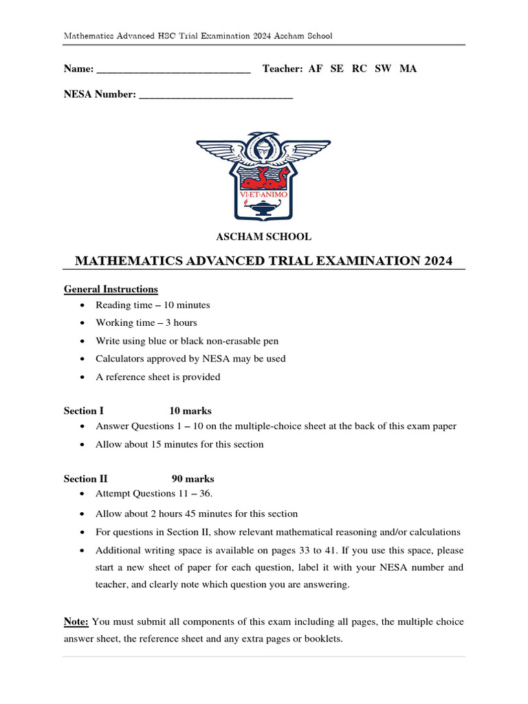 2024-ascham-adv | PDF | Present Value | Function (Mathematics)