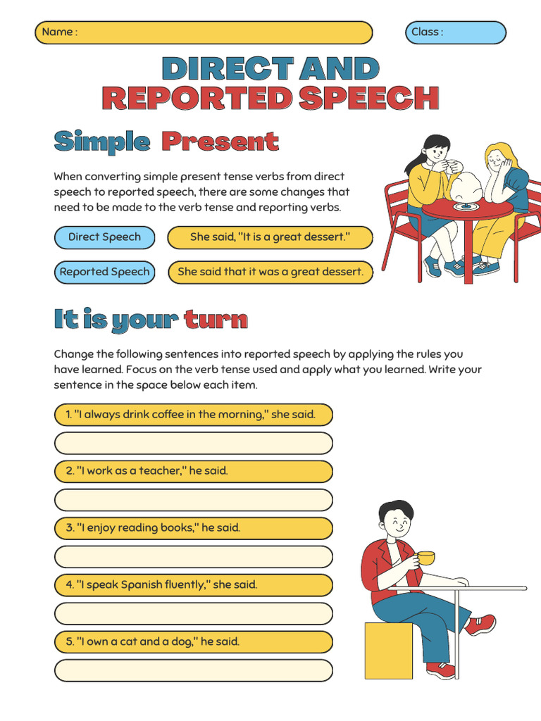 Indirect Speech Exercise. | PDF | Linguistic Morphology | Semantic Units