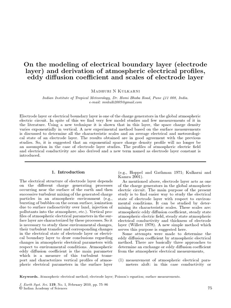 Electrode Layer | PDF | Diffusion | Electric Field