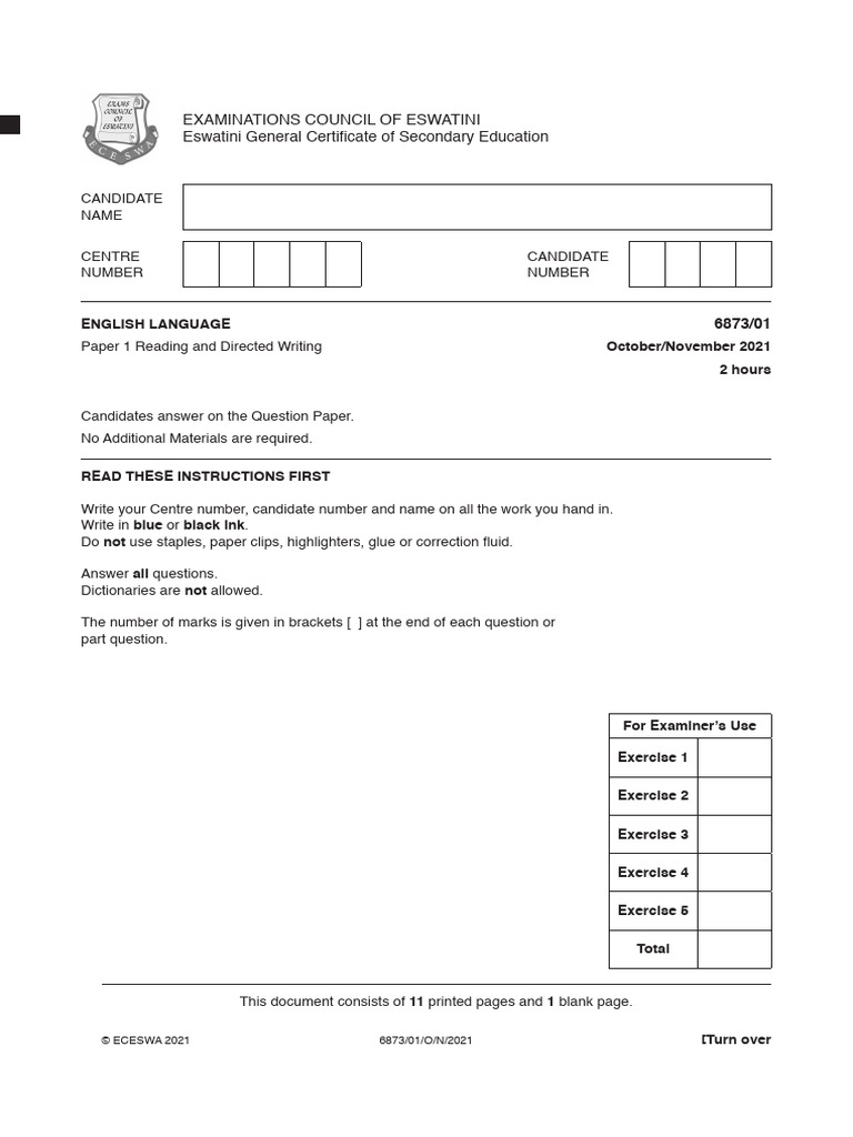 EGCSE English Language 2021 Question Paper 1-1661939255 | PDF ...