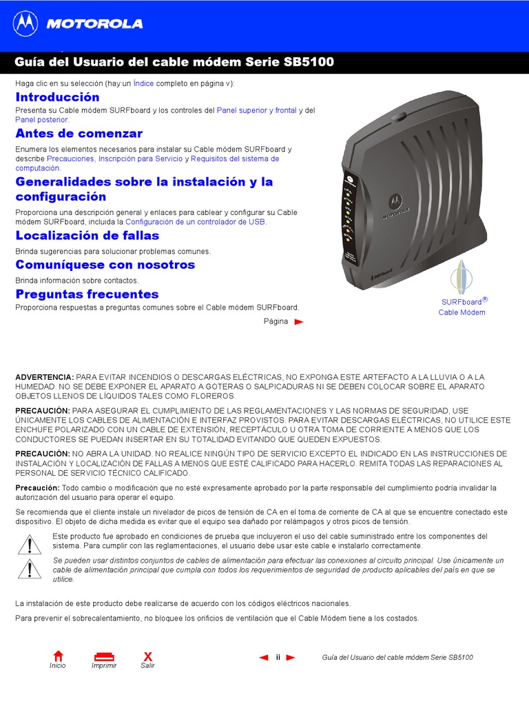 Manual Modem Motorola SB5100 | PDF | Microsoft Windows | Ventana ...
