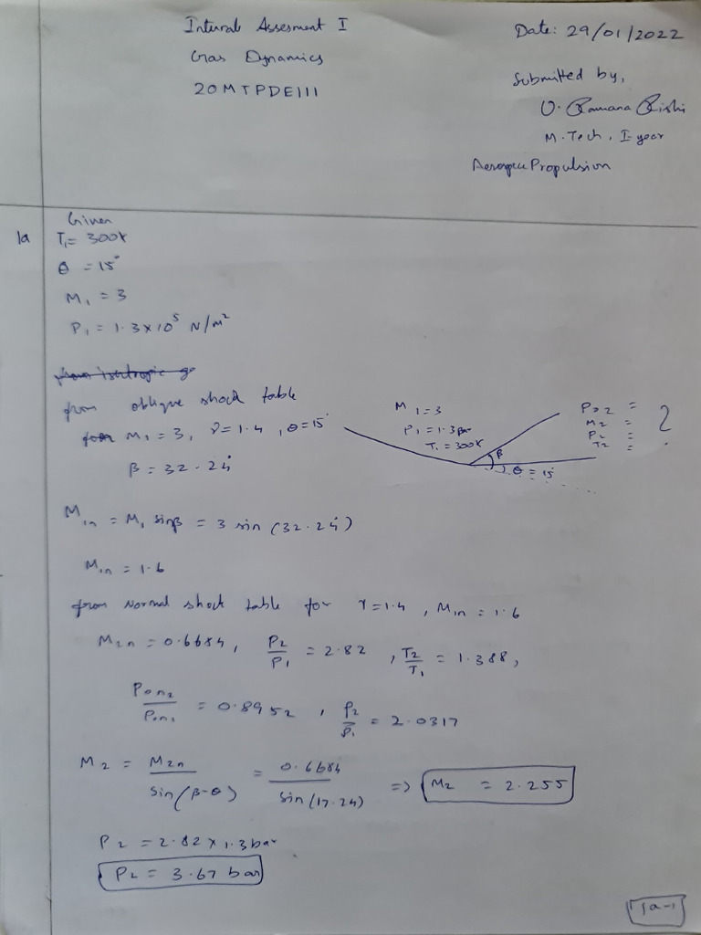 Gasdynamics Ia1 RR | PDF