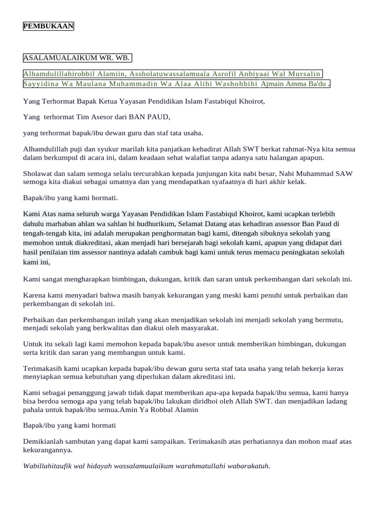 Pembukaan Dan Penutupan Kamad Ra | PDF