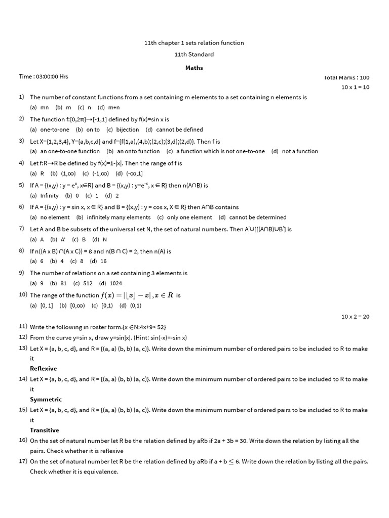11th Model | PDF | Mathematical Relations | Functions And Mappings
