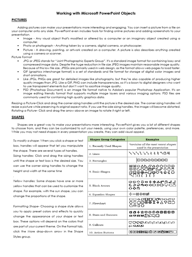 Working With Microsoft PowerPoint Objects | PDF | Adobe Photoshop ...