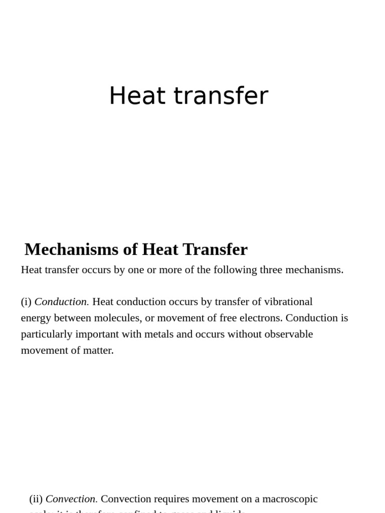 Understanding Heat Transfer Mechanisms | PDF | Heat Transfer | Thermal ...