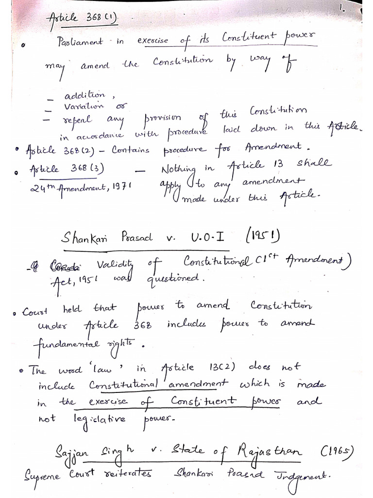 Article 368 Notes | PDF