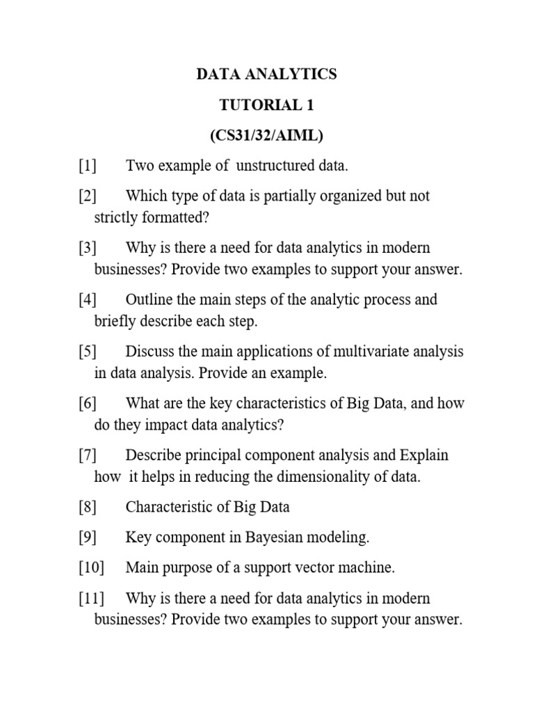 Tutorial 1 - DA | PDF