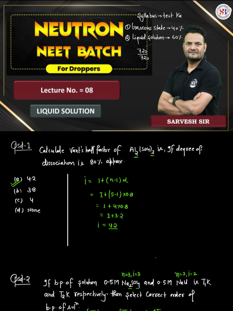 Lecture 08 _ Colligative property | PDF