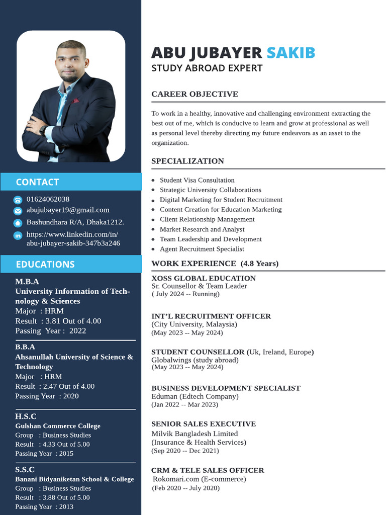Resume of Abu Jubayer Sakib PDF | PDF