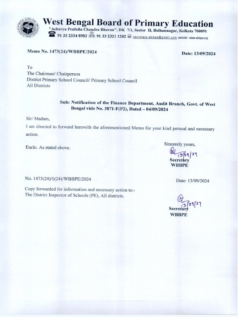 Letter To All Chairman & DI - Notification of The Finance Department ...