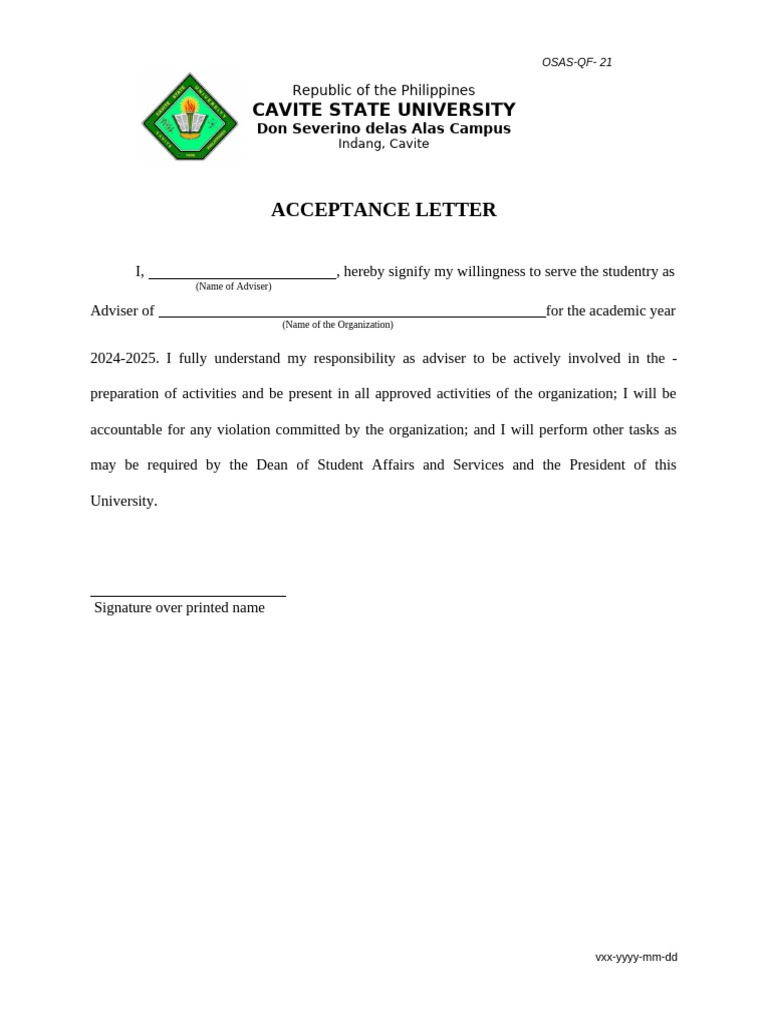 Acceptance Letter | PDF