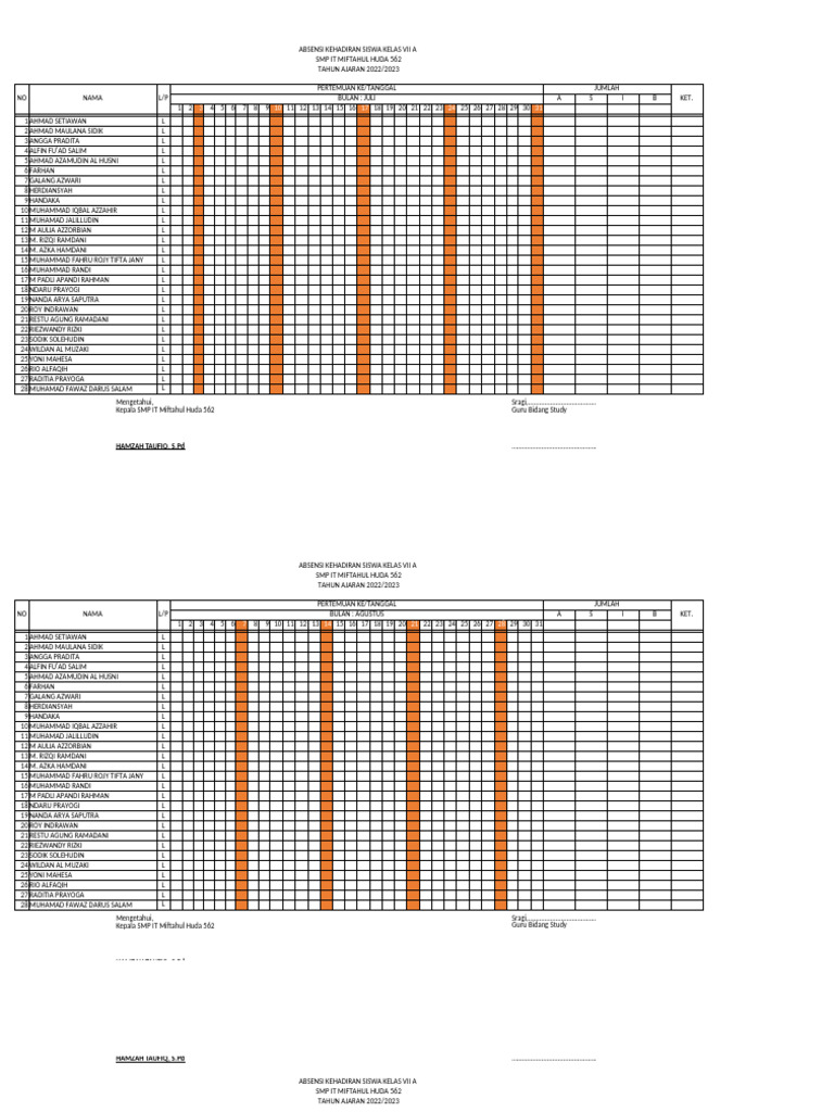 Absen Siswa | PDF