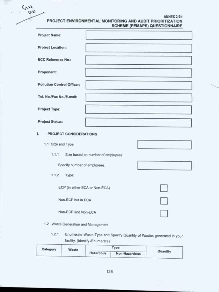 Proj Env. Monitoring Sheet | PDF