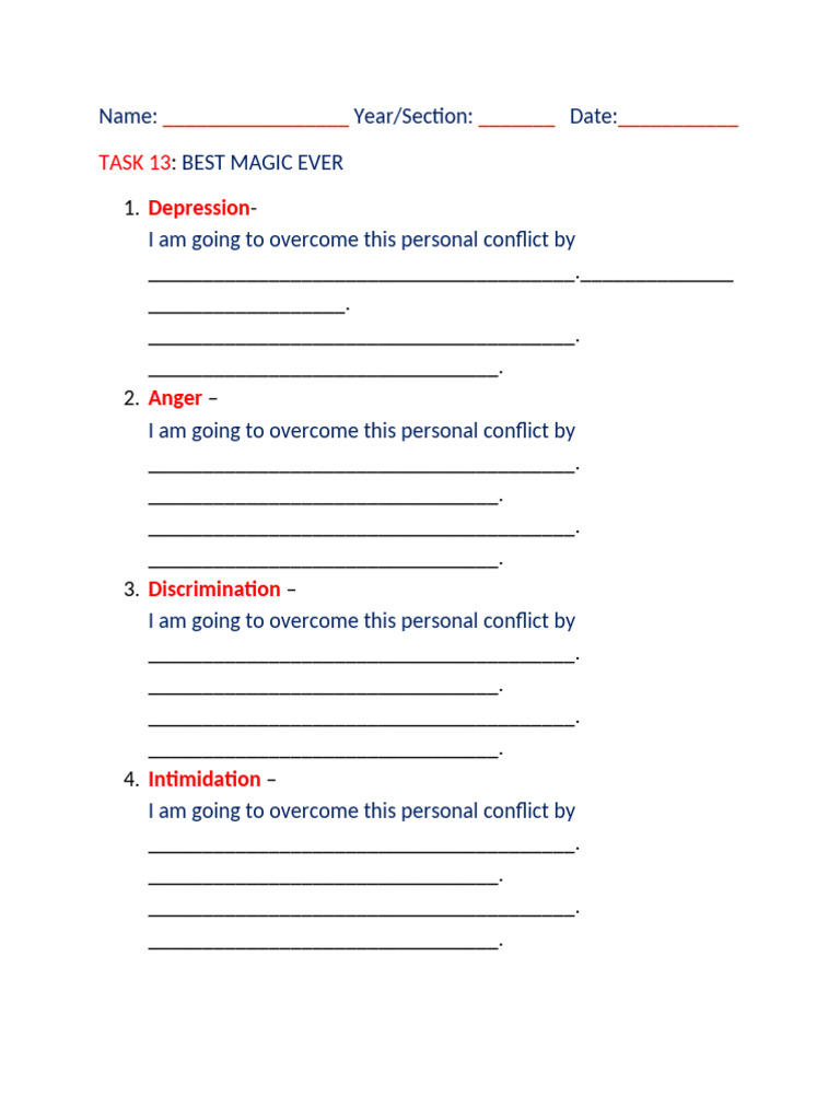 Overcoming Personal Conflicts Guide Pdf