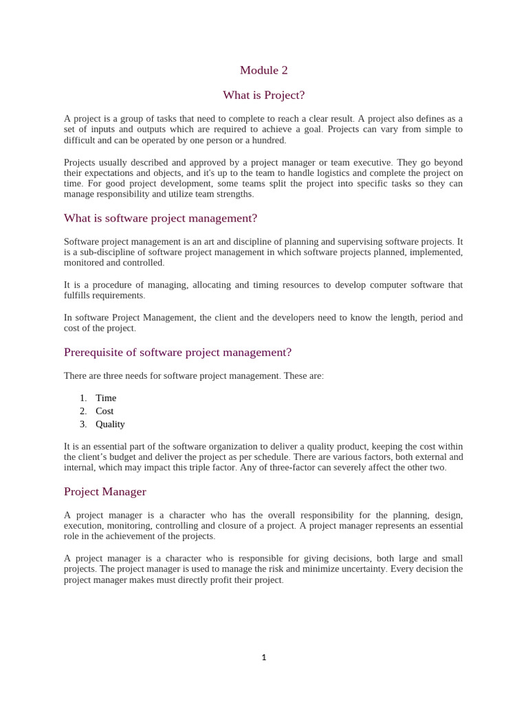 Software Engineering-Bsc-Module2 | PDF | Project Management | Systems Engineering