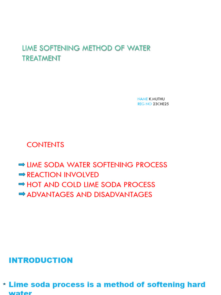 Lime Soda Water Softening Process Guide | PDF | Sodium Carbonate | Hydroxide