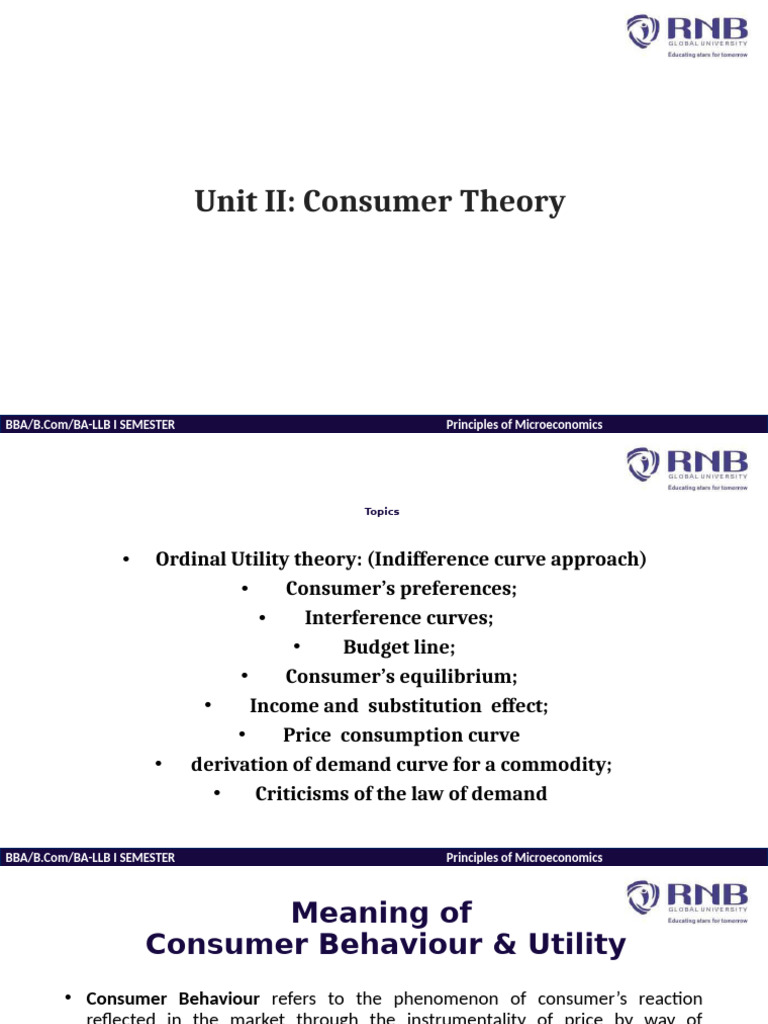 Unit 2 - I | PDF | Utility | Microeconomics