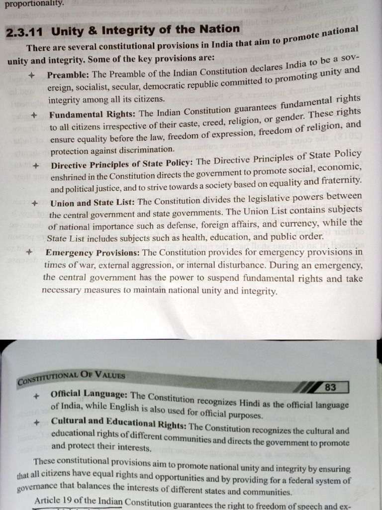 Unity and National Integrity | PDF