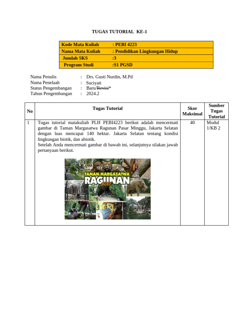 01 - Tugas 1 Tutorial PLH PEBI4223 - 2024.2 | PDF
