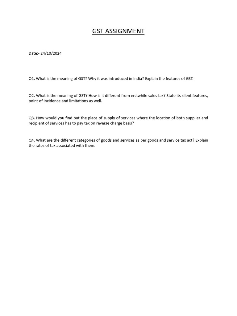 Gst Assignment | PDF | Search And Seizure | Taxes