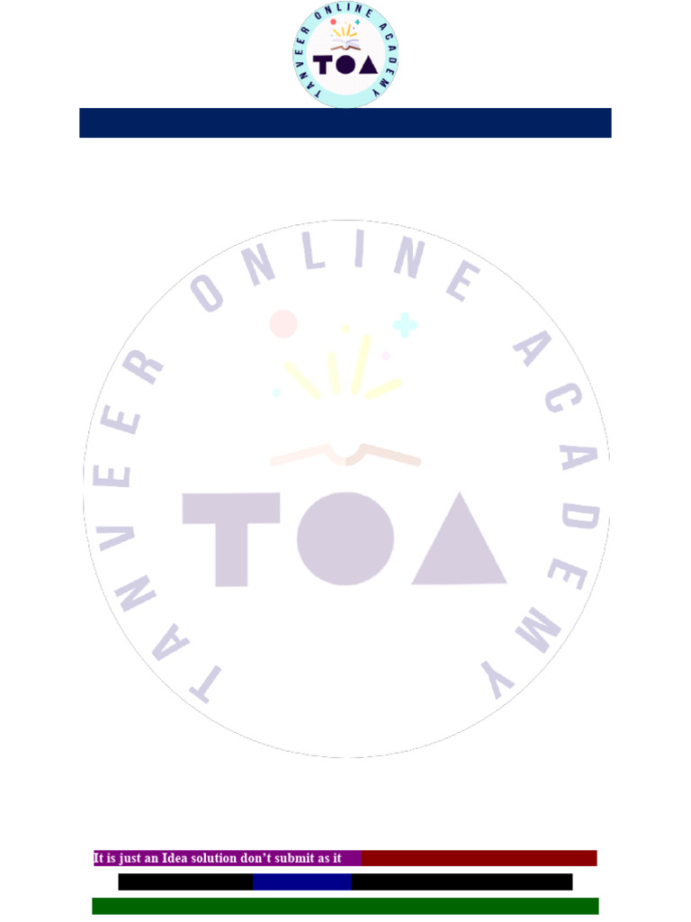 EDU406 Assignment 1 Fall 2024 Solution by Tanveer Online Academy | PDF ...