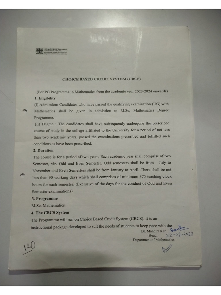 MSC I-II-III-IV Sem Mathematics Syllabus 2023-24 | PDF