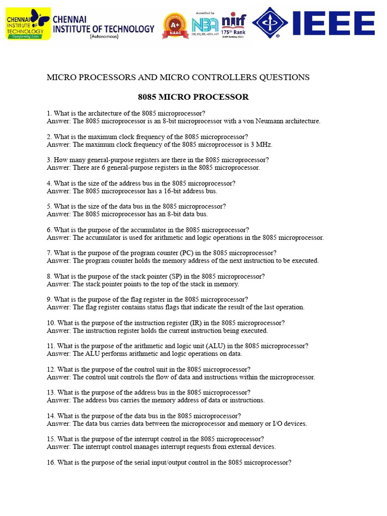 Embedded Interview Questions | PDF | Internet Of Things | Central ...