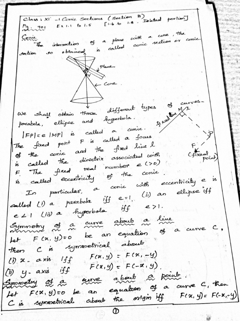 Conic Sections Notes | PDF