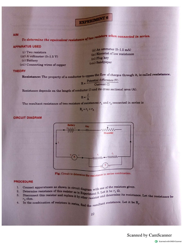 Class, X, Physics, Experiment-2A | PDF