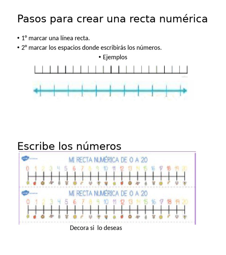 Cómo crear una recta numérica fácil | PDF