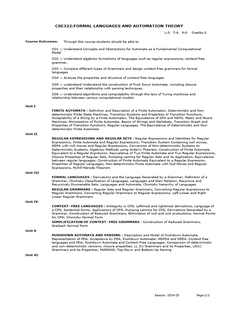 CSE322: Automata & Formal Languages | PDF | Automata Theory | Regular Expression