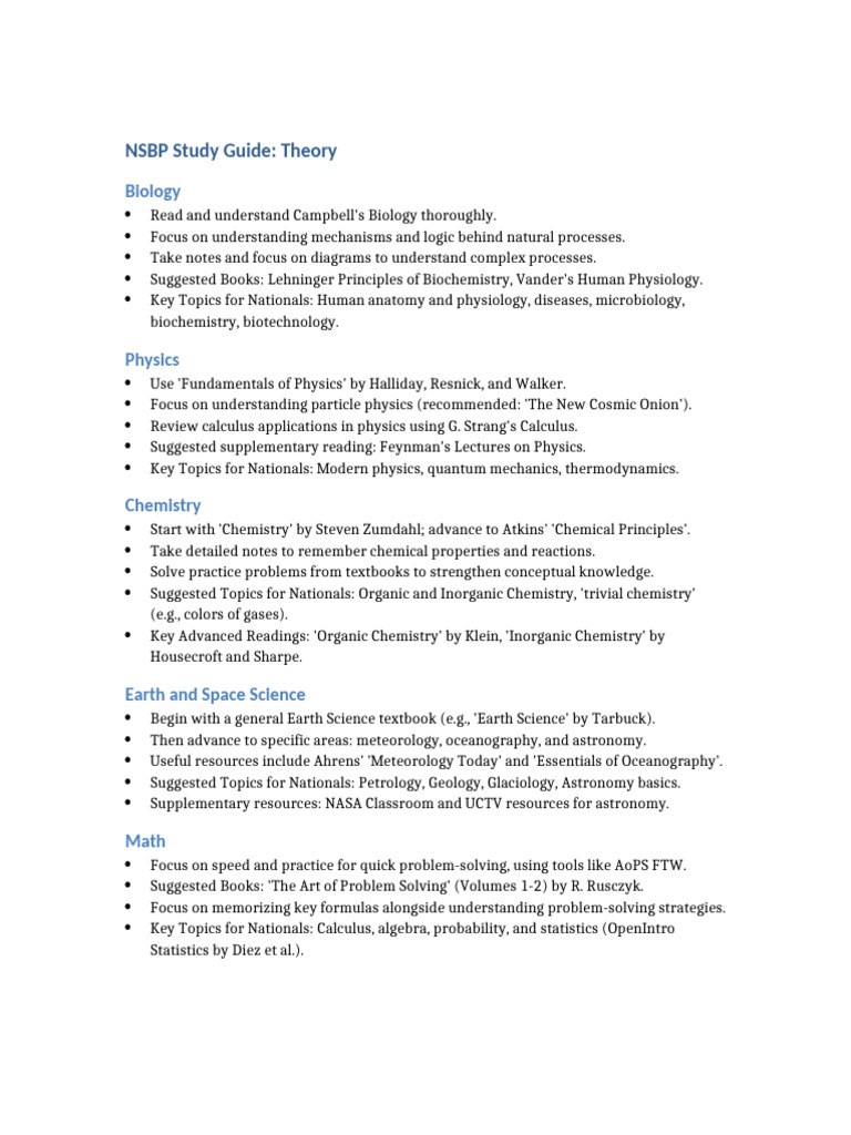 NSBP Theory Guide | PDF | Stars | Chemistry