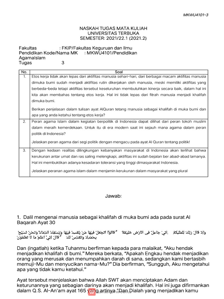Soal Mkwu4101 tmk3 3-Dikonversi | PDF