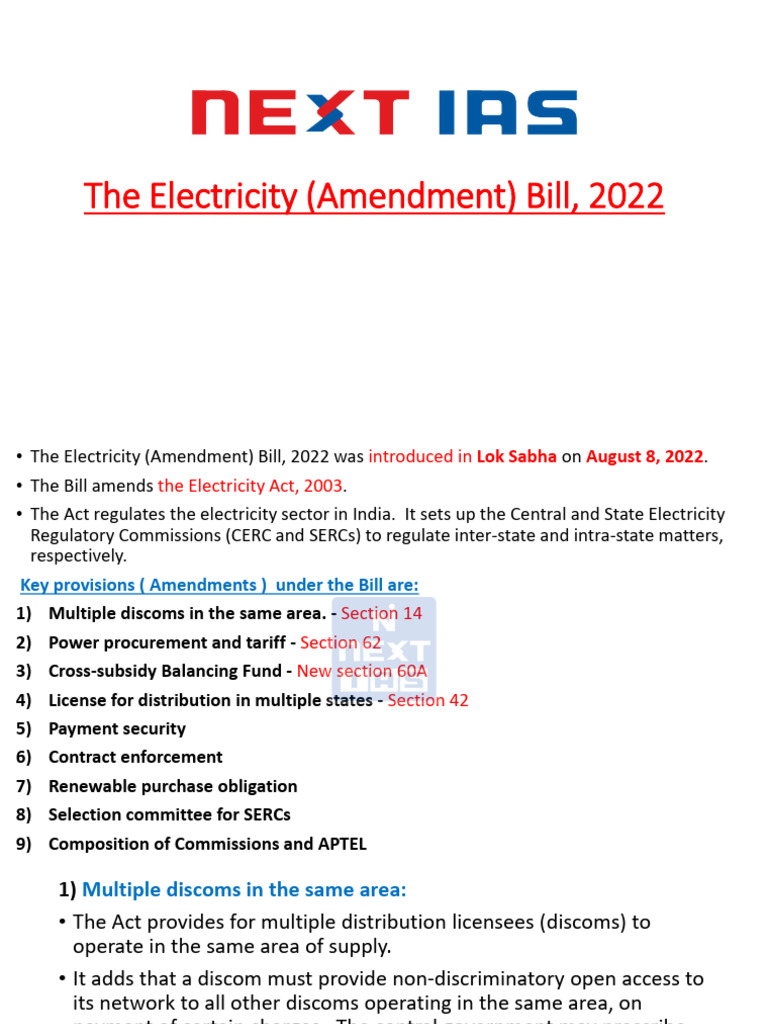 Electricity Amendment Bill | PDF | Electric Power | Power (Physics)