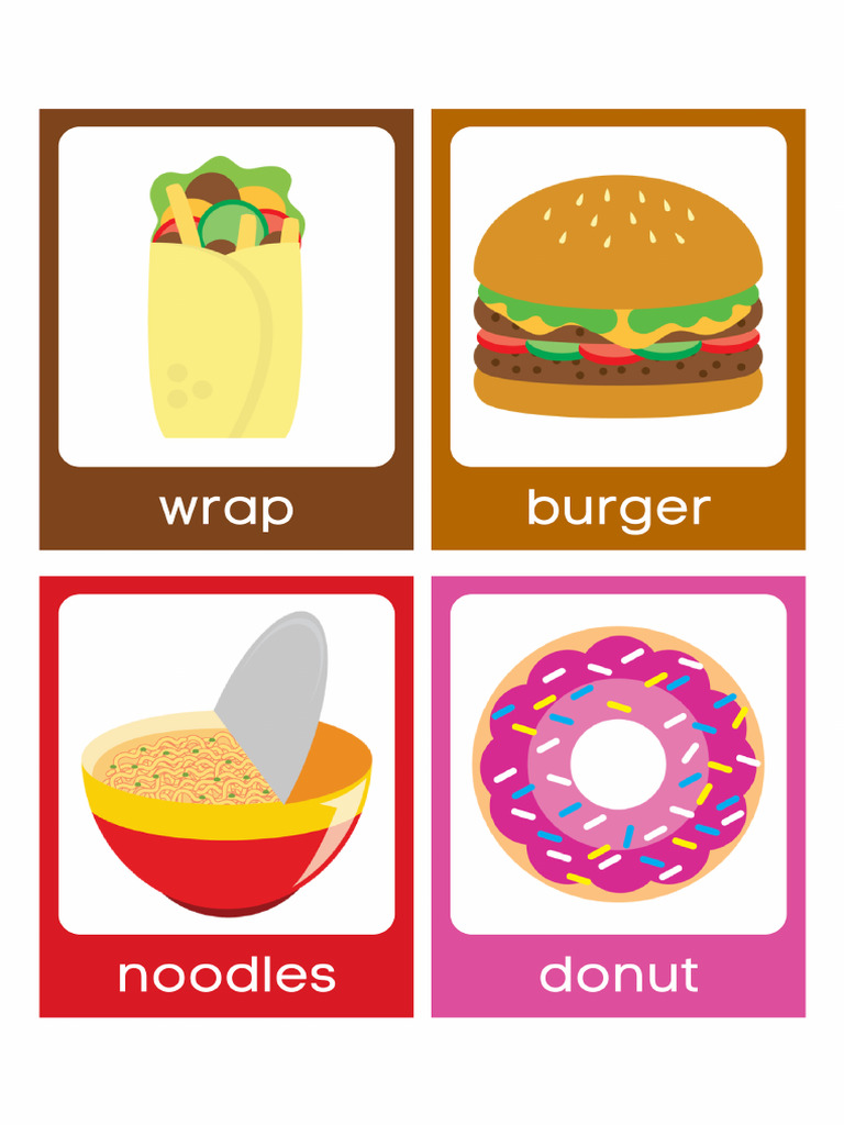 Flash Card Food and Drink-Masri Widiyasti | PDF